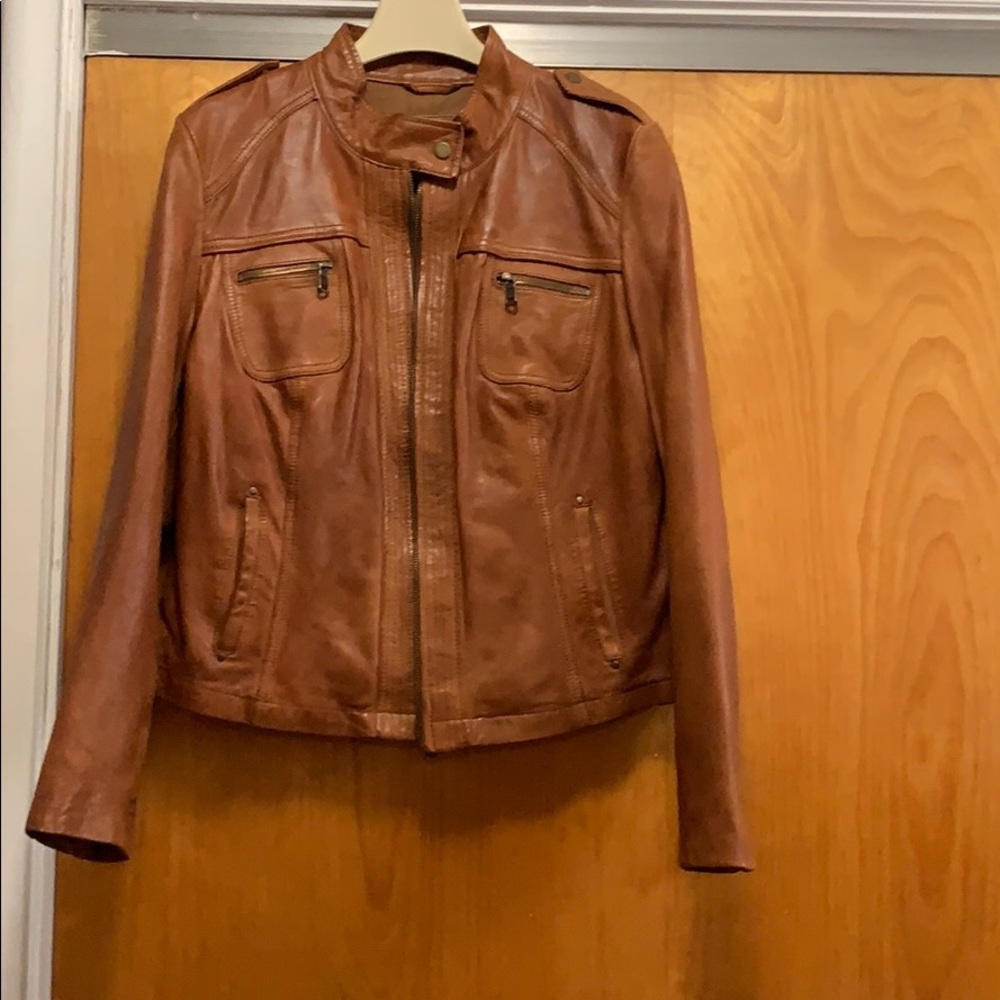 Light Brown Leather Jacket/Coat - Gem